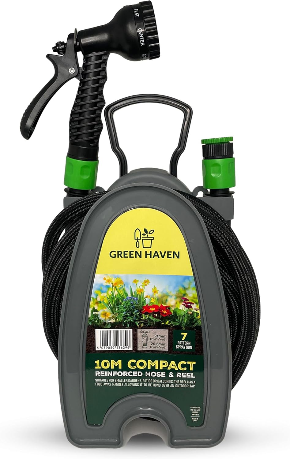 Green Haven Garden Hose Pipe Reel – 10m / 32ft Lightweight Compact ...
