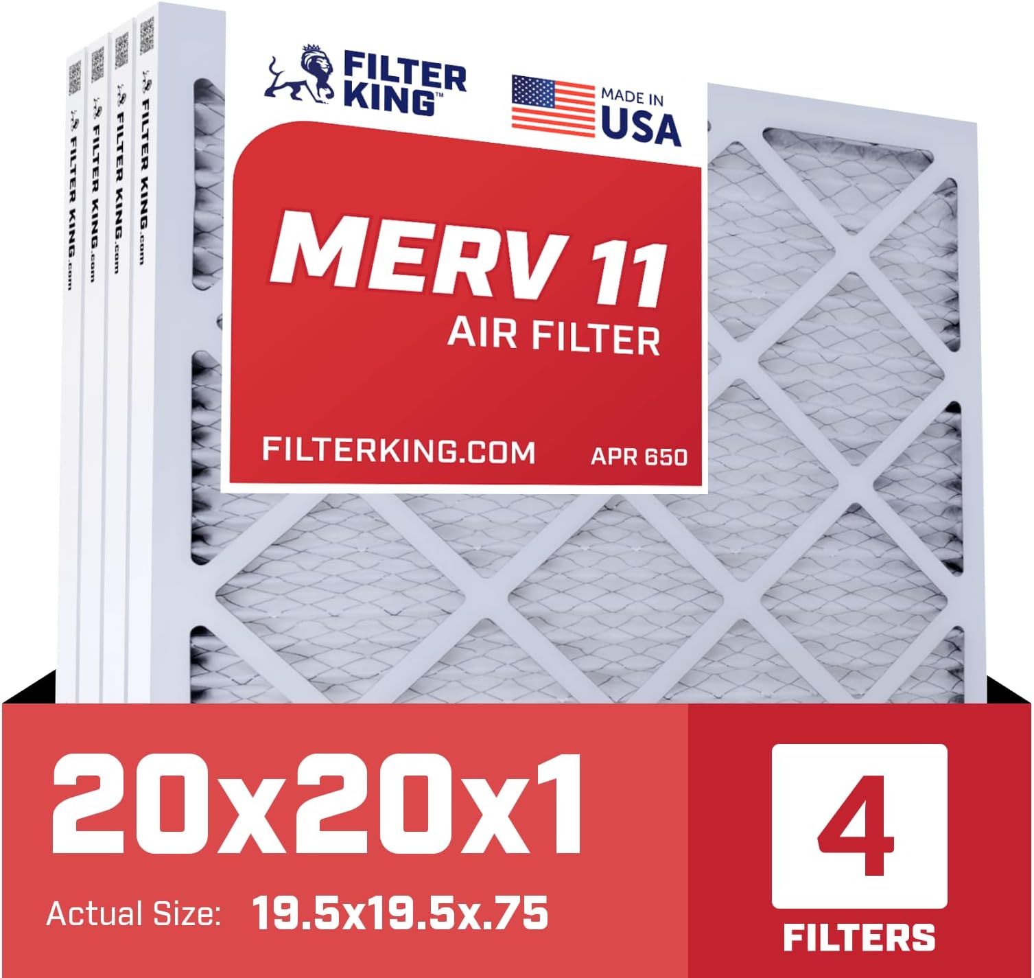 Honeywell 20x20x1 MERV 12 Electrostatic Pleated HVAC AC Furnace Air ...