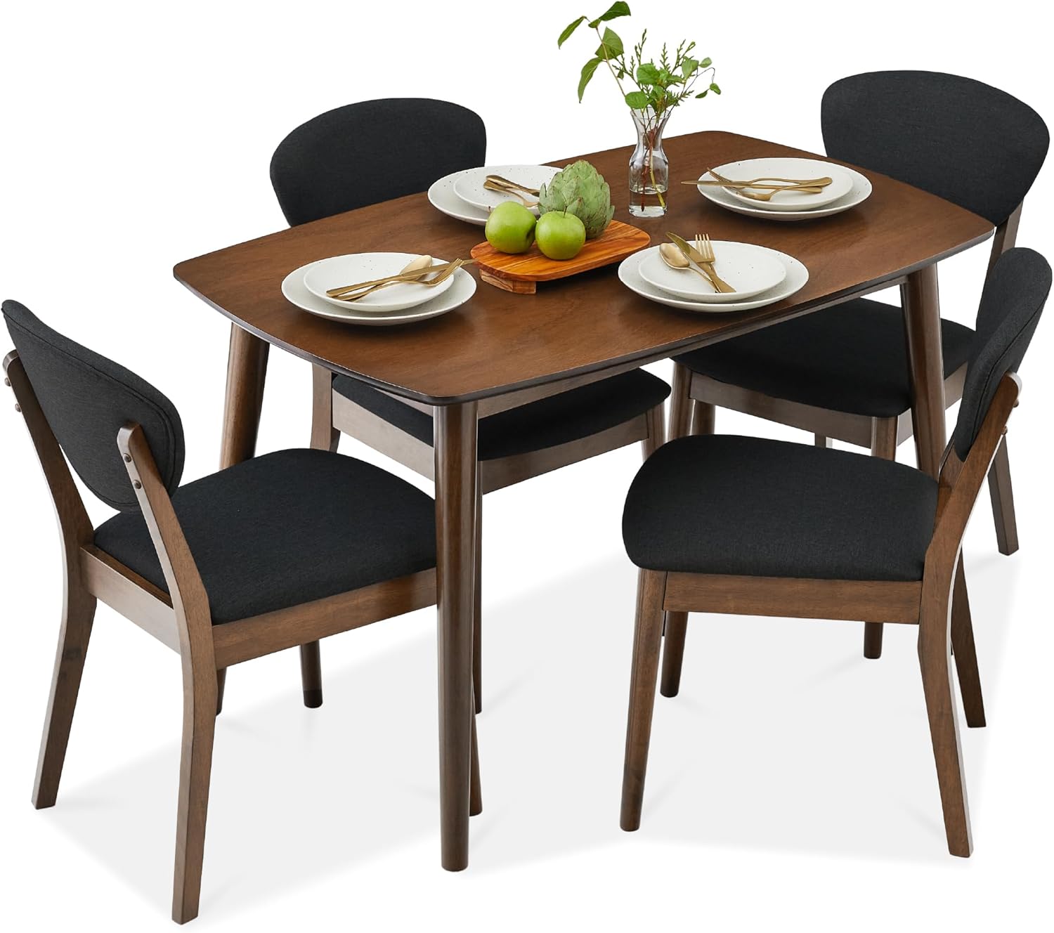 Amazon.com: Best Choice Products 5-Piece Dining Set, Compact Mid ...