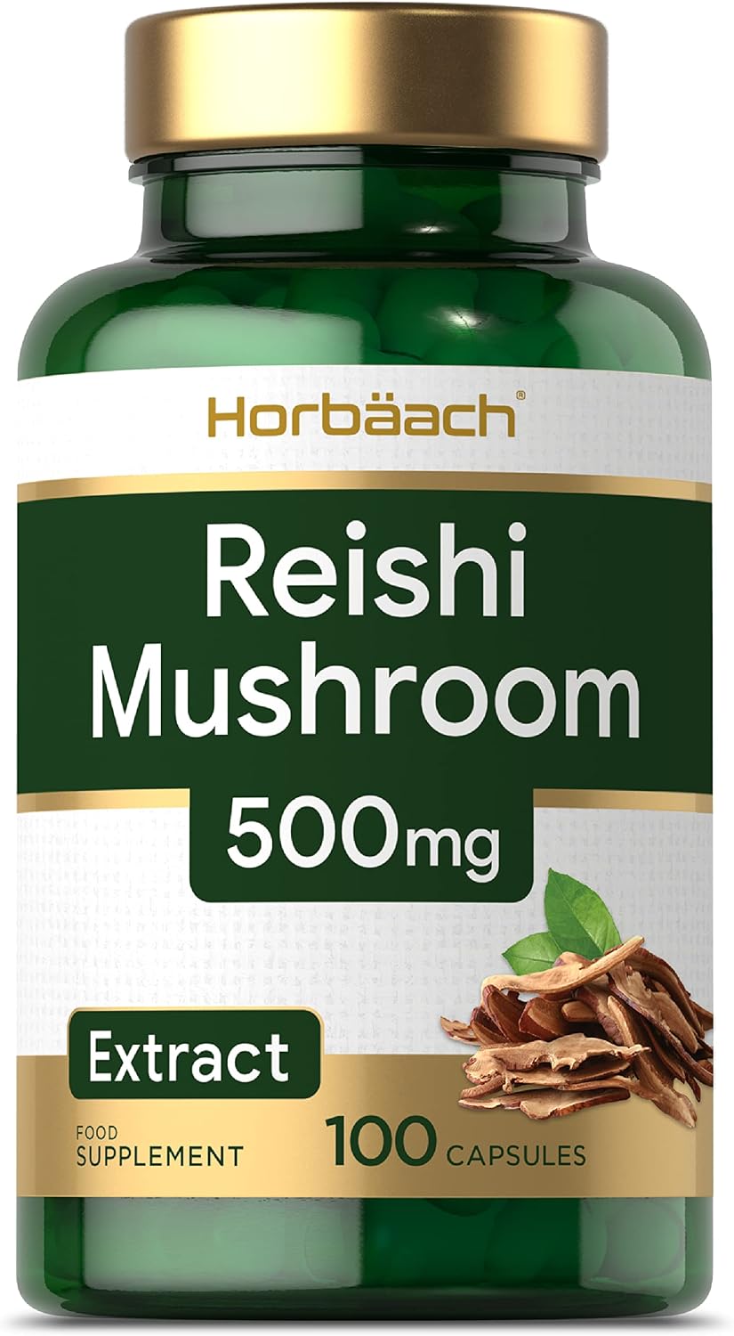 Reishi Mushroom Capsules | 100 Count | Herbal Extract Supplement | Soy ...