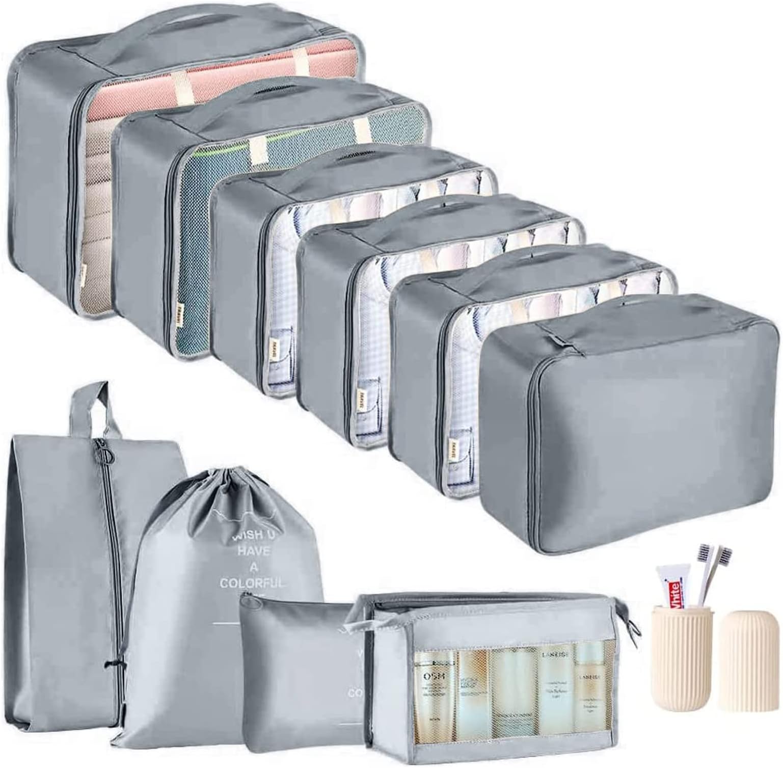 Organisateur Valise,Lot de 8 Organisateurs de Voyage,Sacs de Rangement ...