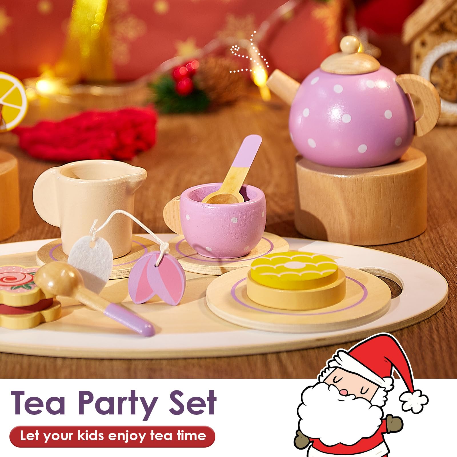 Tea Party Set For Little Girls 4-6 DJECO Wooden Tea Set For Kids ...