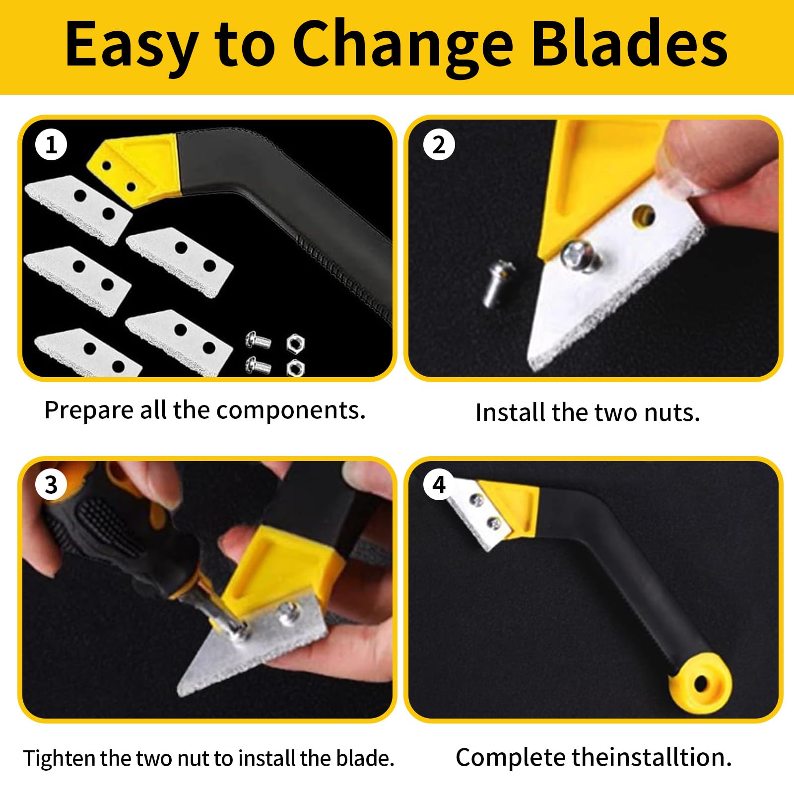 Grout Saw Glarks 7Pcs Grout Remover Tool Kit, Including 2Pcs Tile Grout ...