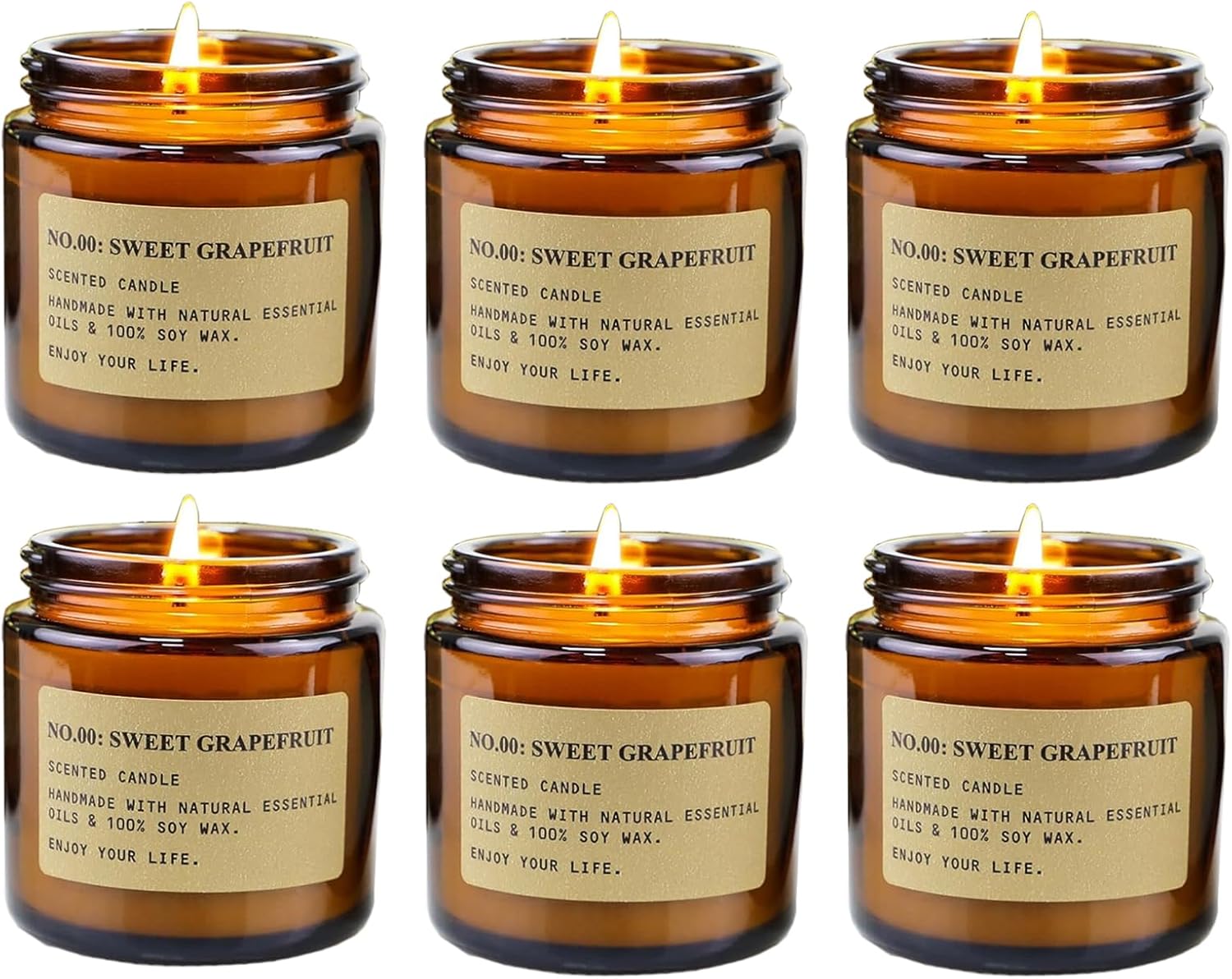 Amazon.com: 6 Pack Candle Sets for Home Scented,21oz Jar Soy Wax ...