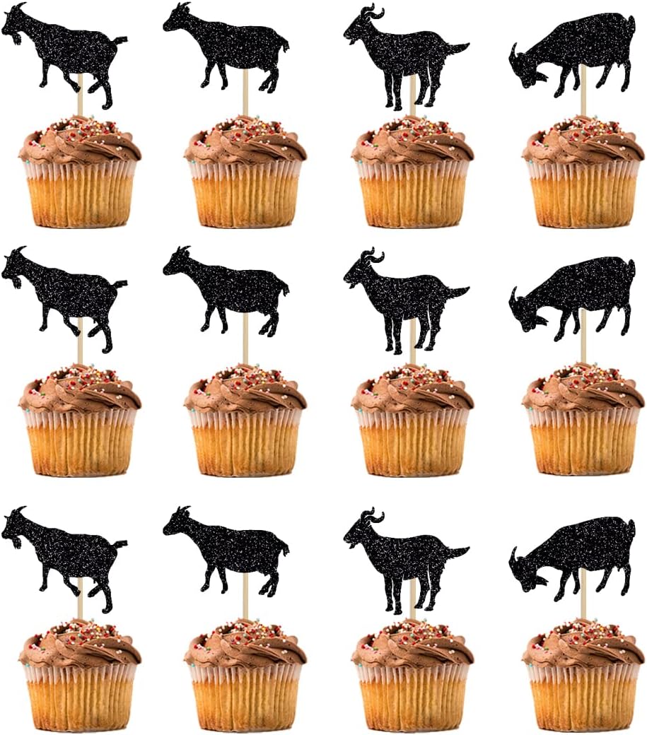 Amazon.com: BIABISD 12 PCS Goat Cupcake Toppers Sheep Themed Cupcake ...