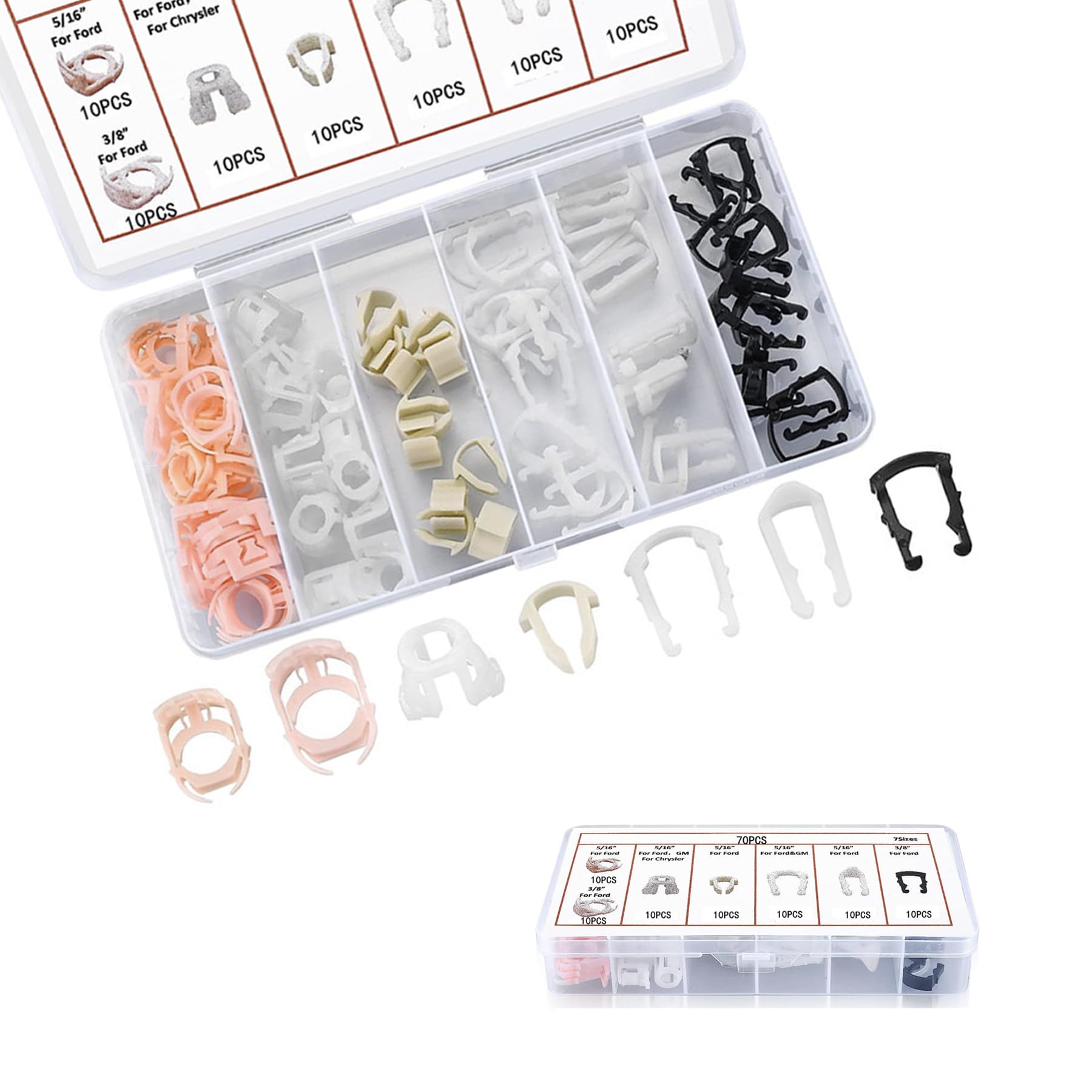 Amazon.com: 70pcs Fuel Line Clips Kit for 5/16" and 3/8" Lines ...