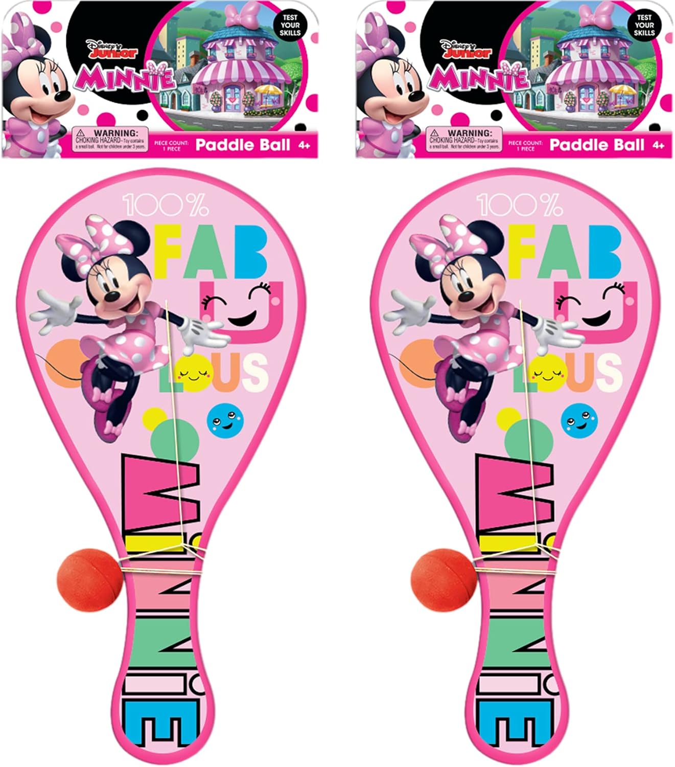 Amazon.com: JA-RU Disney Paddle Ball with String (2 Units) Minnie Mouse ...