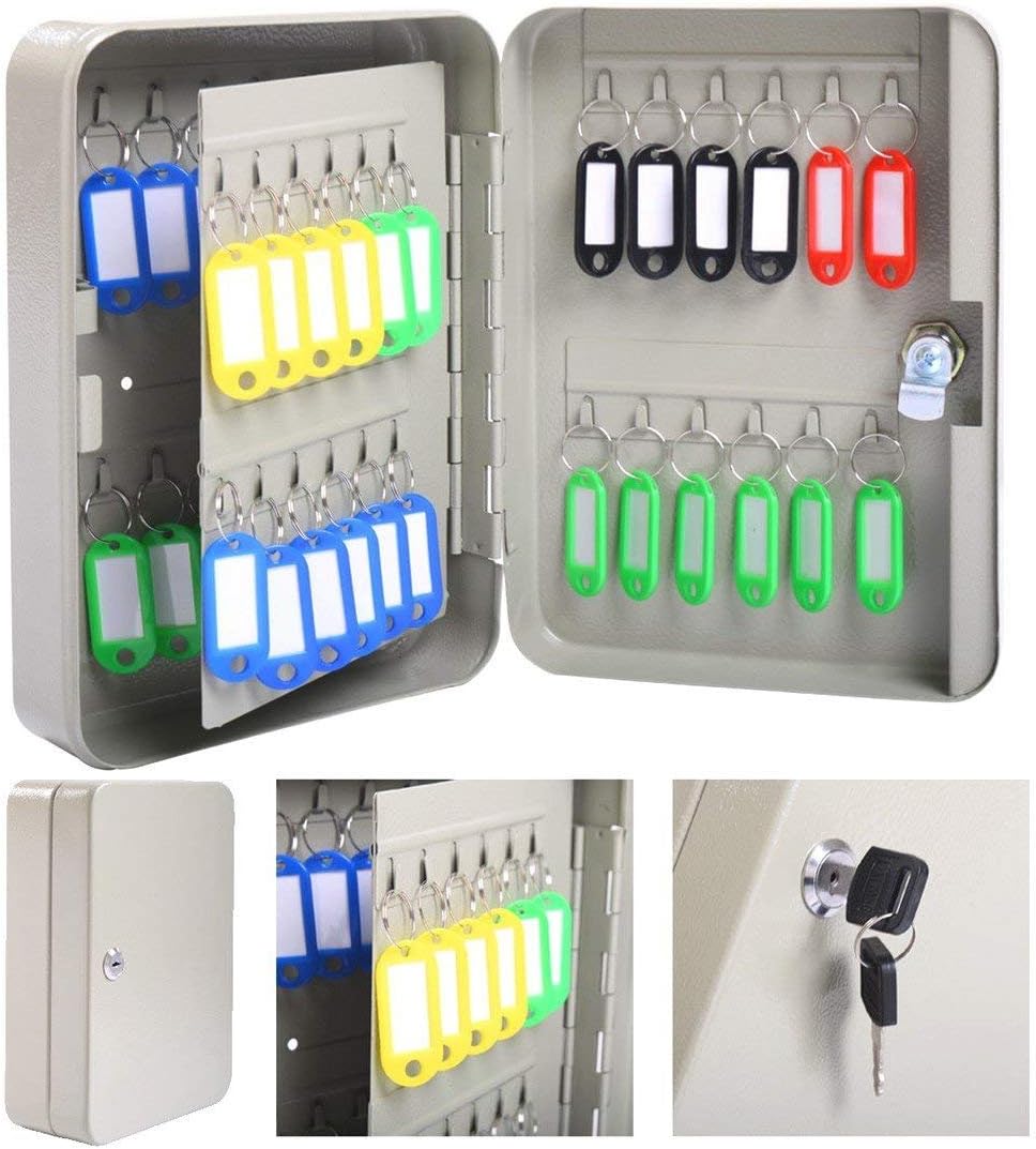 Amazon.com : 48 Hook Key holder Box Metal Safe w/Tag Case Cabinet Wall ...