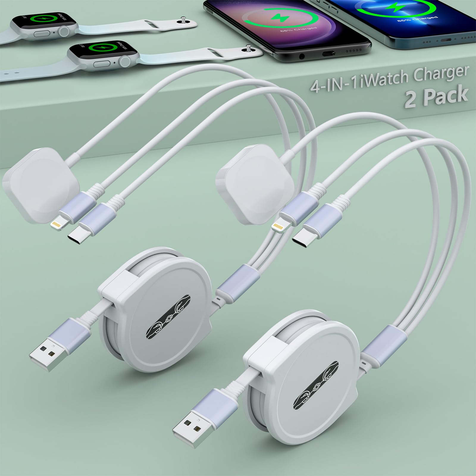 Amazon.com: 2 Pack Multi 3-in-1 Retractable Universal Phones Charging ...