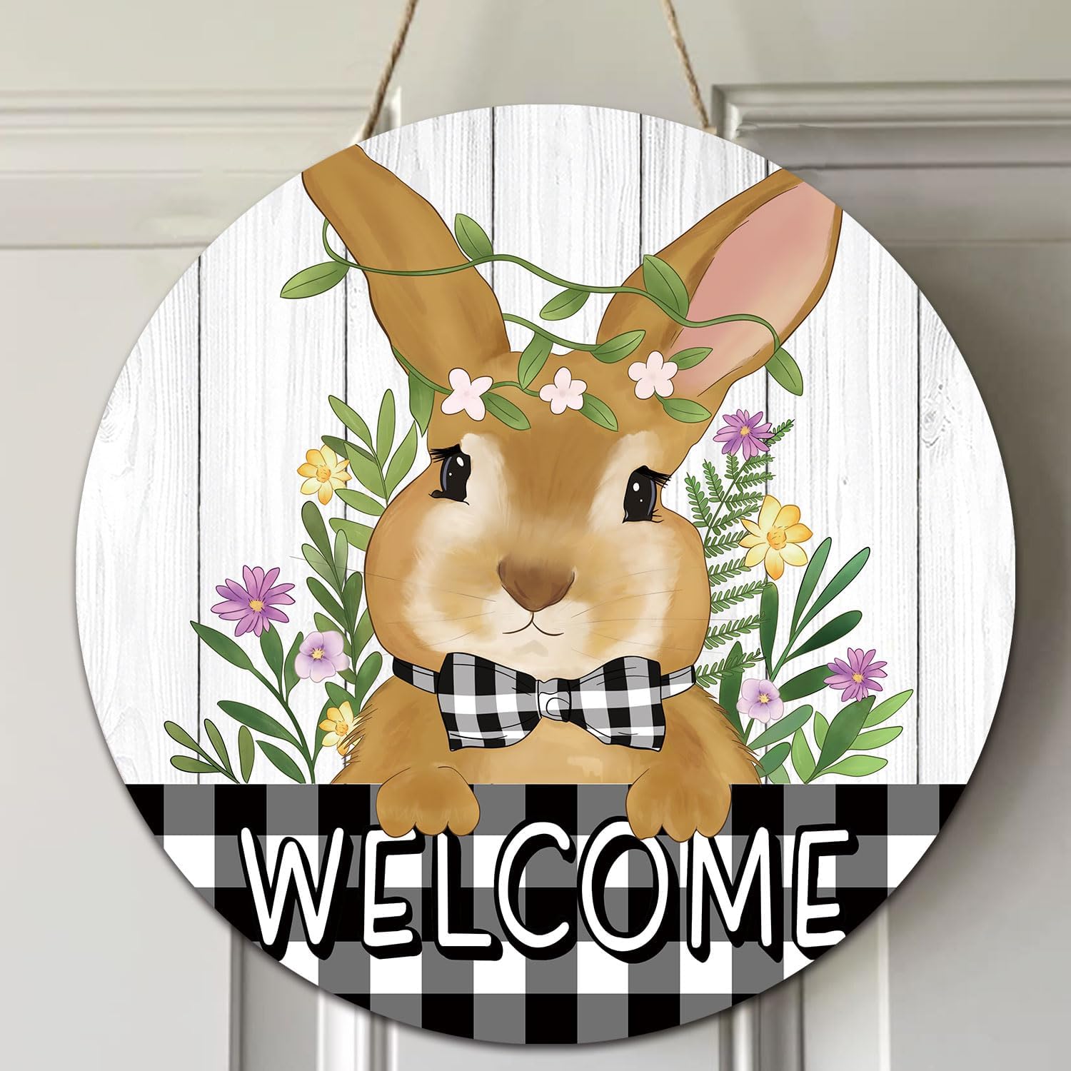 Amazon.com: Shellwei 2 Pcs Easter Spring Hanging Sign Easter Front Door ...