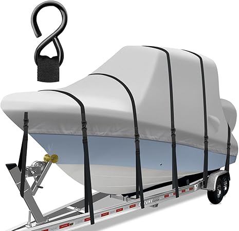 Amazon.com: 1200D Heavy Duty T-Top Boat Cover with Metal Buckles, 22 ...