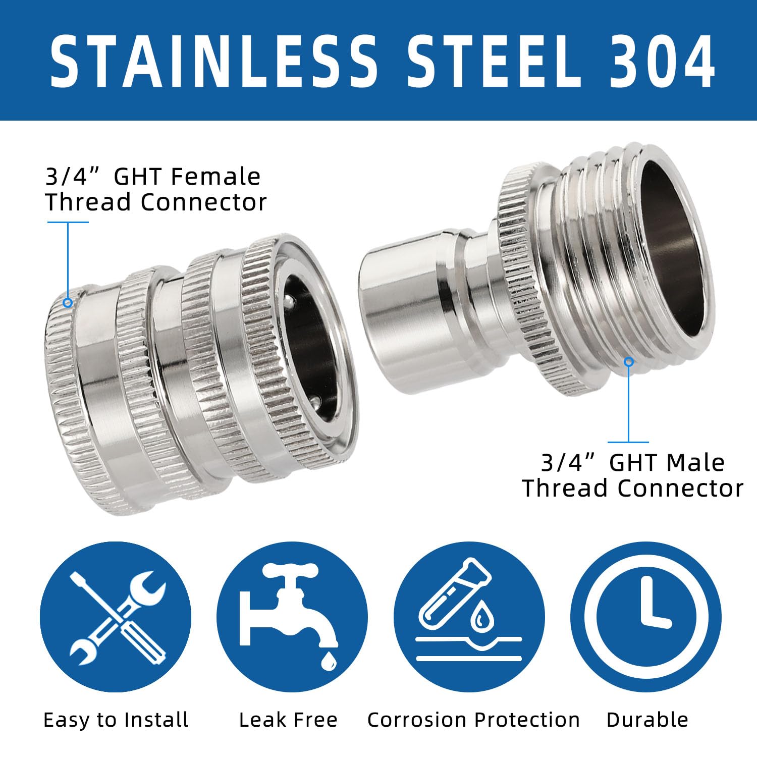 Snapklik.com : Garden Hose Quick Connect Fittings Set, 3/4 Inch GHT ...