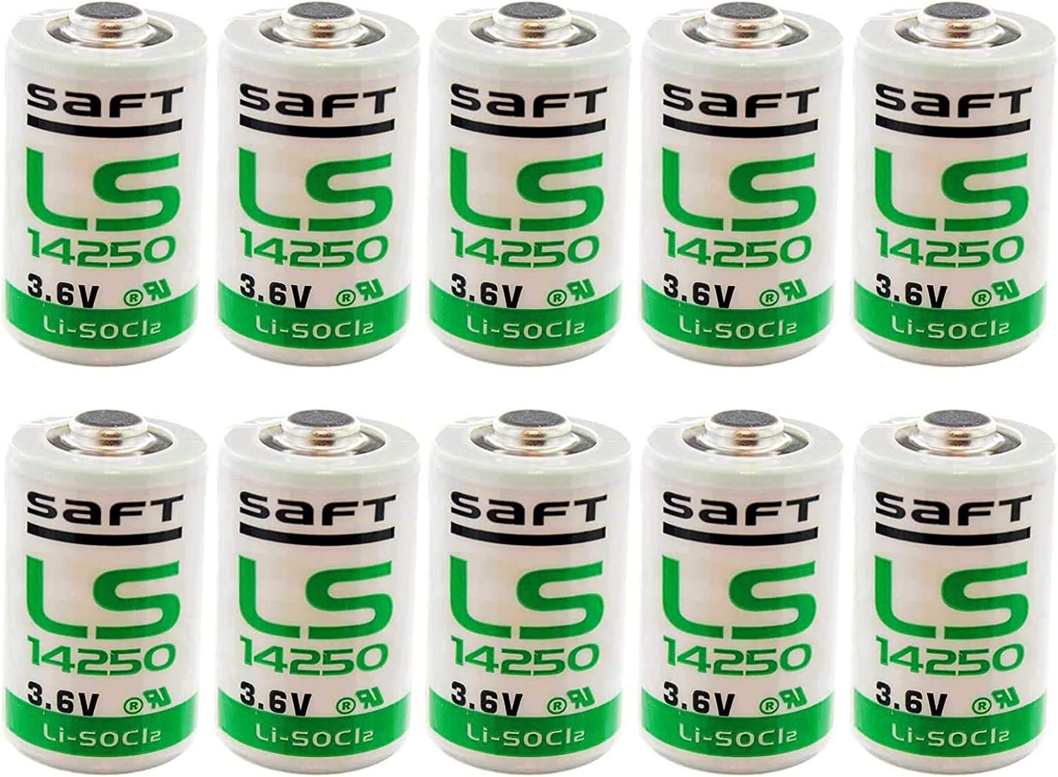 Amazon.com: (10 PACK) Saft LS-14250 1/2 AA 3.6V Lithium (non ...