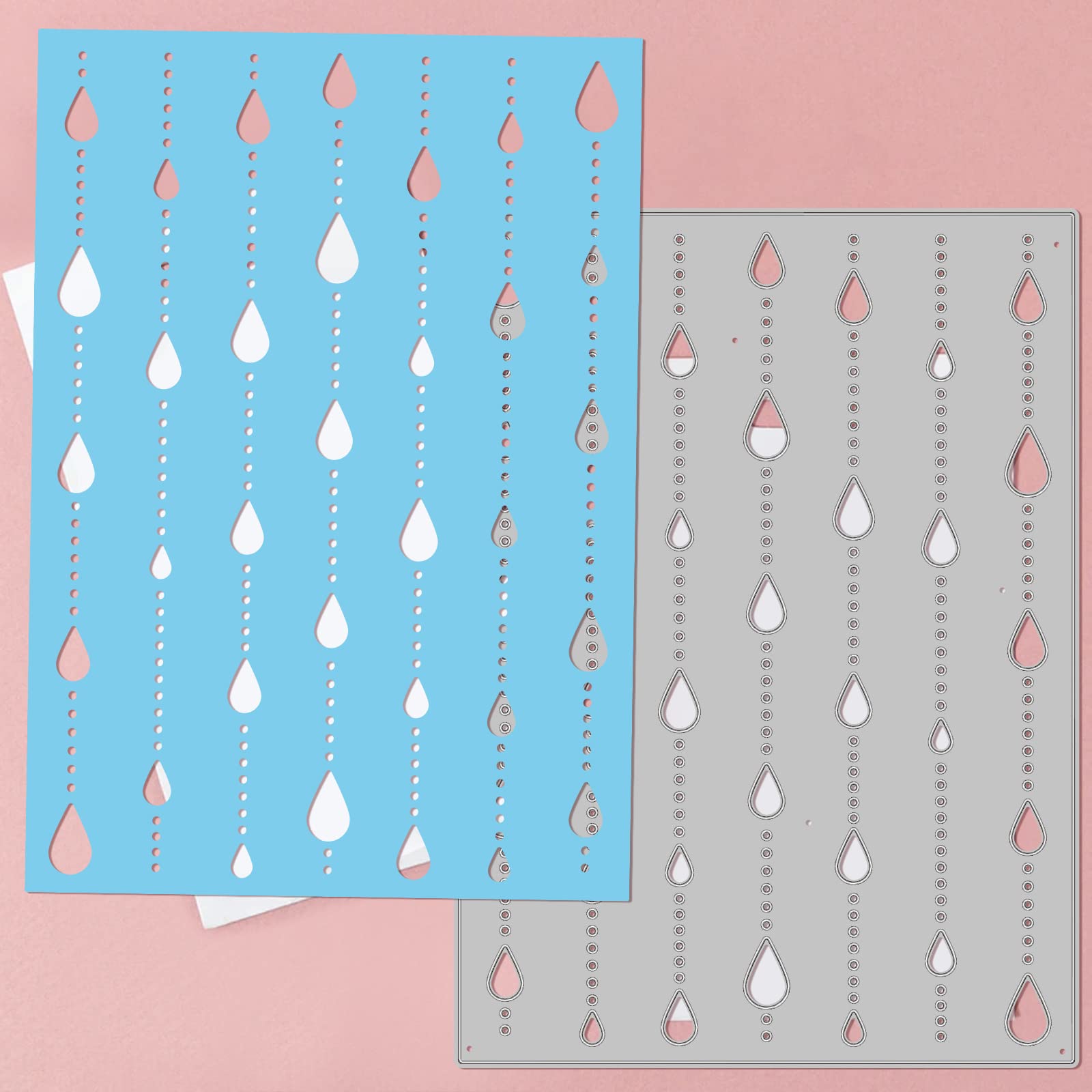 GLOBLELAND Stitch Raindrop Cloud Background Cutting Dies Teardrop Die ...