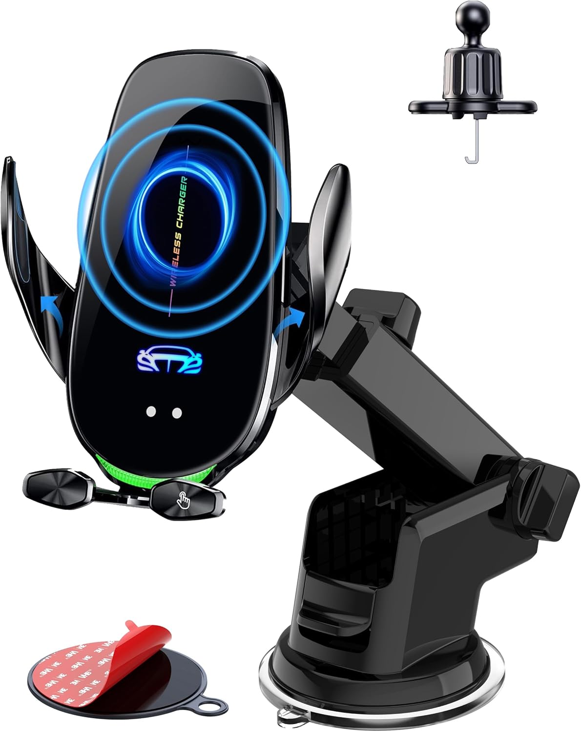 Amazon.com: Wireless Car Charger Mount, Fast Charging Auto Clamping 15W ...