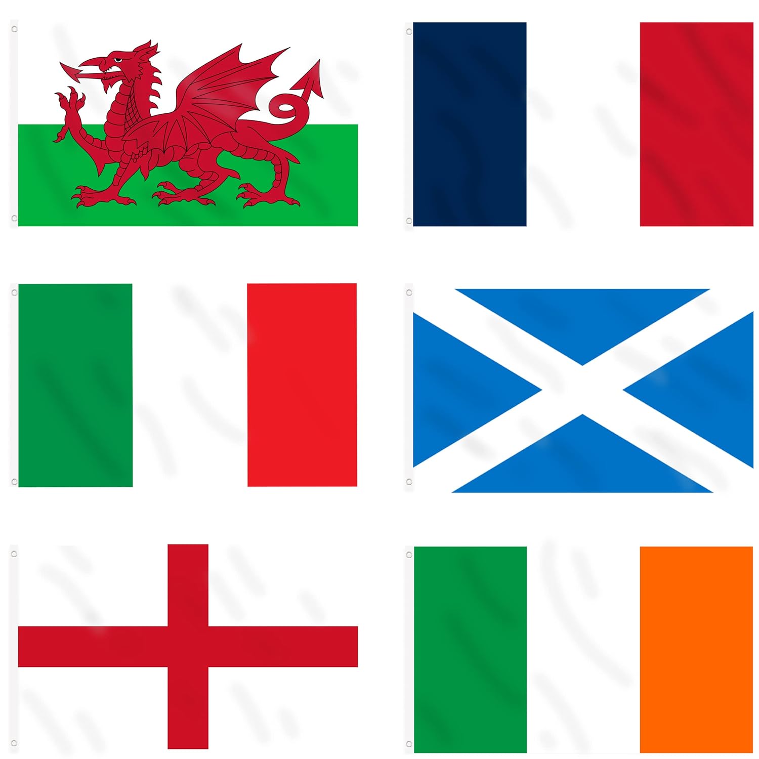 Six Nations Rugby Flags - 6 Nations 5ft x 3ft Premium Printed Flags ...