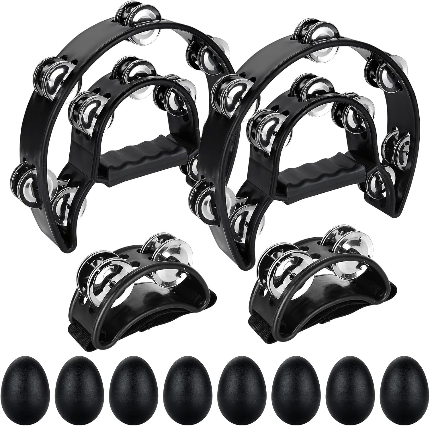 Amazon.com: Tambourine 2 Pack 10 Inch Double Row Tambourine Metal ...