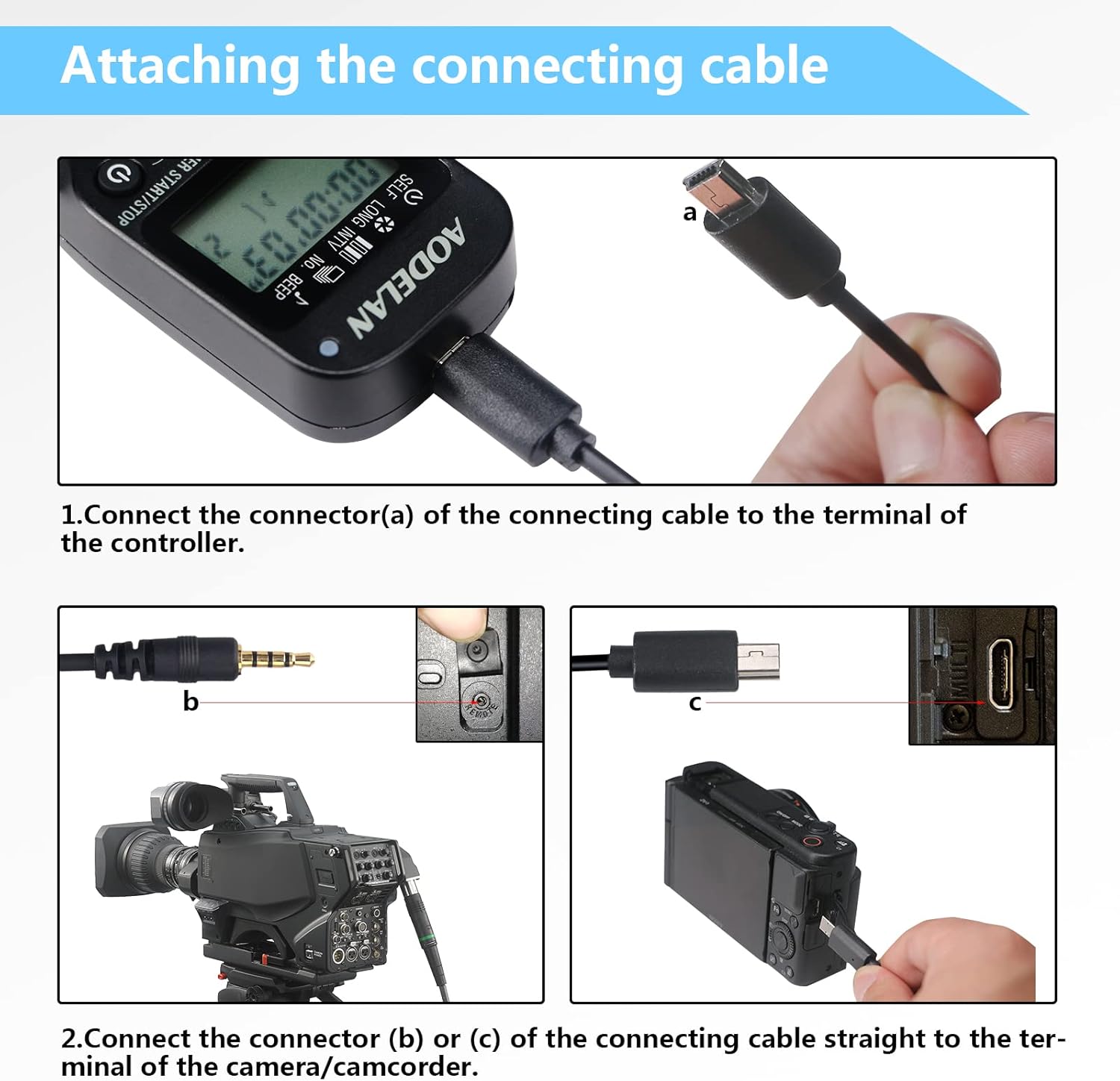 Control remoto de cámara inalámbrica y controlador de zoom temporizador ...