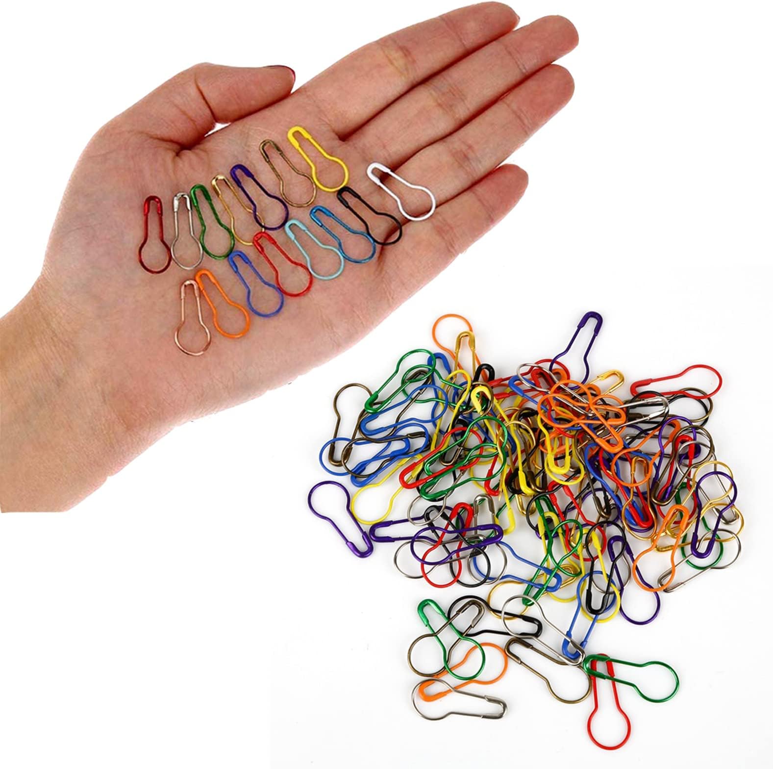 Stitch Markers Knitting, 100 PCS Metal Stitch Markers Crochet Stitch ...