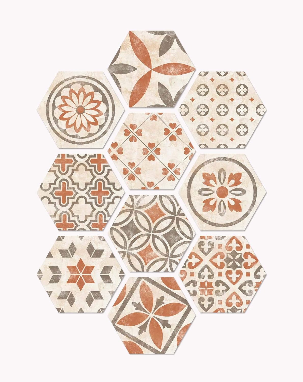 Amazon.com: GSS Designs 10PC Pack Hexagon Non-Slip Floor Sticker 7.9x9 ...