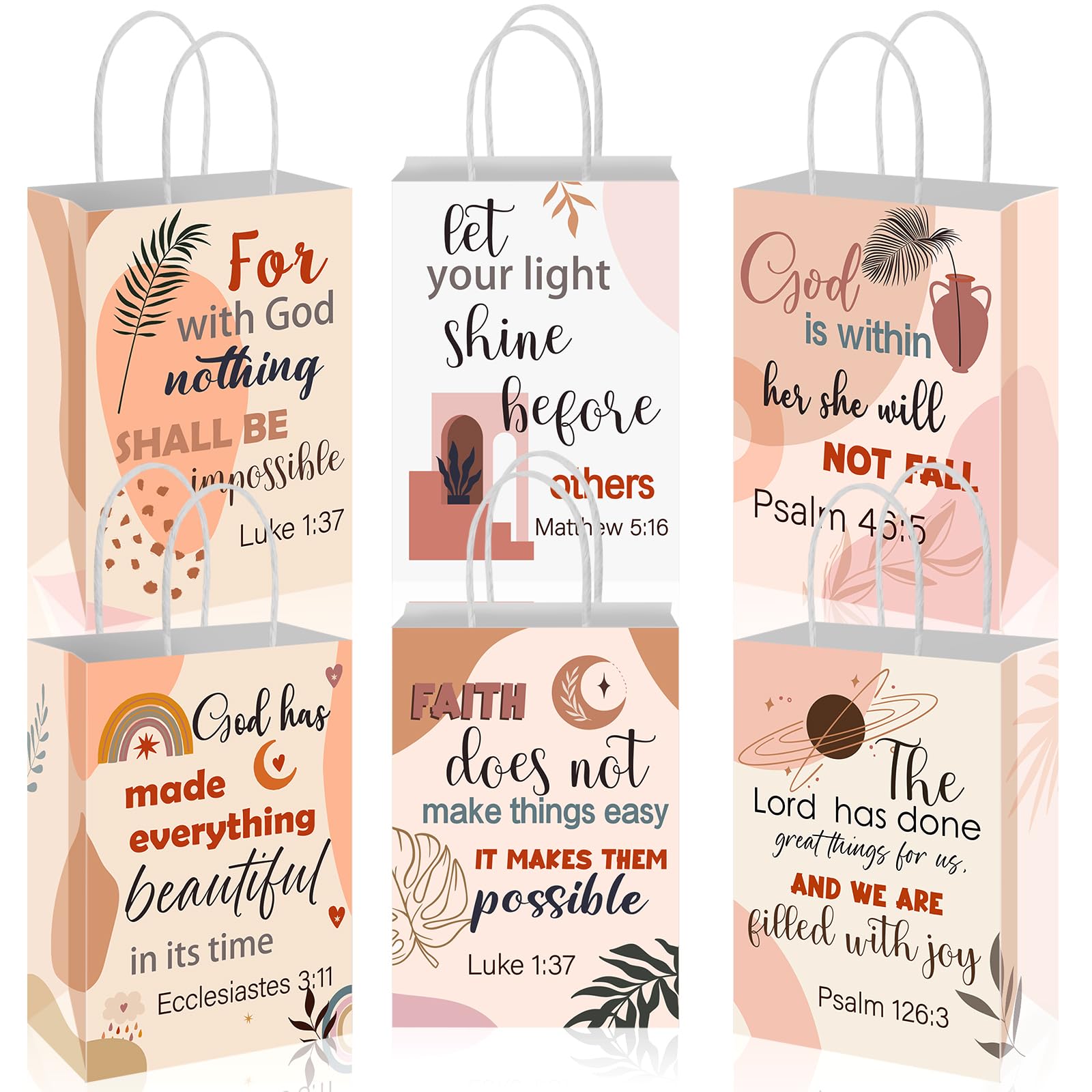 Amazon.com: Jetec 24 Pcs Christmas Religious Gift Bag Bible Verse ...