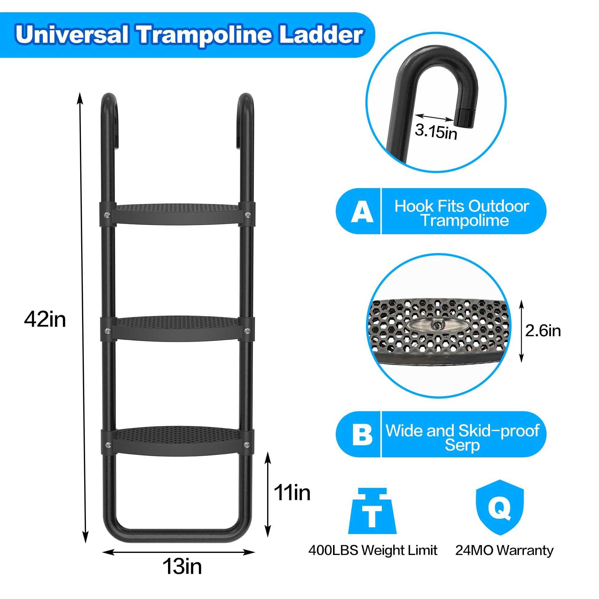 Snapklik.com : Deomod Trampoline Ladder Slide Kit, Trampoline Universal ...