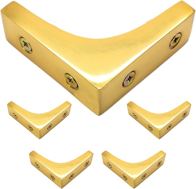 White Hinge Limited 4X Solid Brass Corner Bracket 2" Right Angle ...