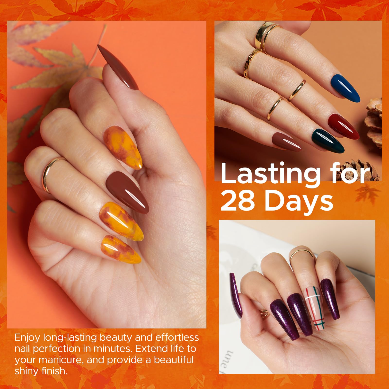 Top Gel Polish Colors For Fall MEFA 23 Pcs Gel Nail Polish Set, 20