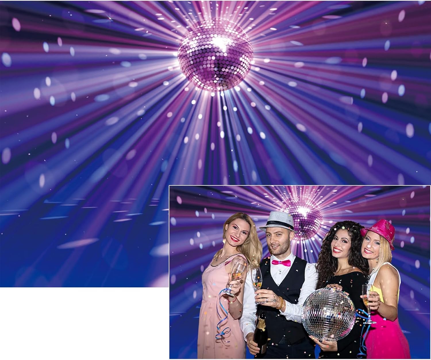 Amazon.com: YongFoto Discos Ballroom Nightclub Bar Backdrop 10x8ft KTV ...