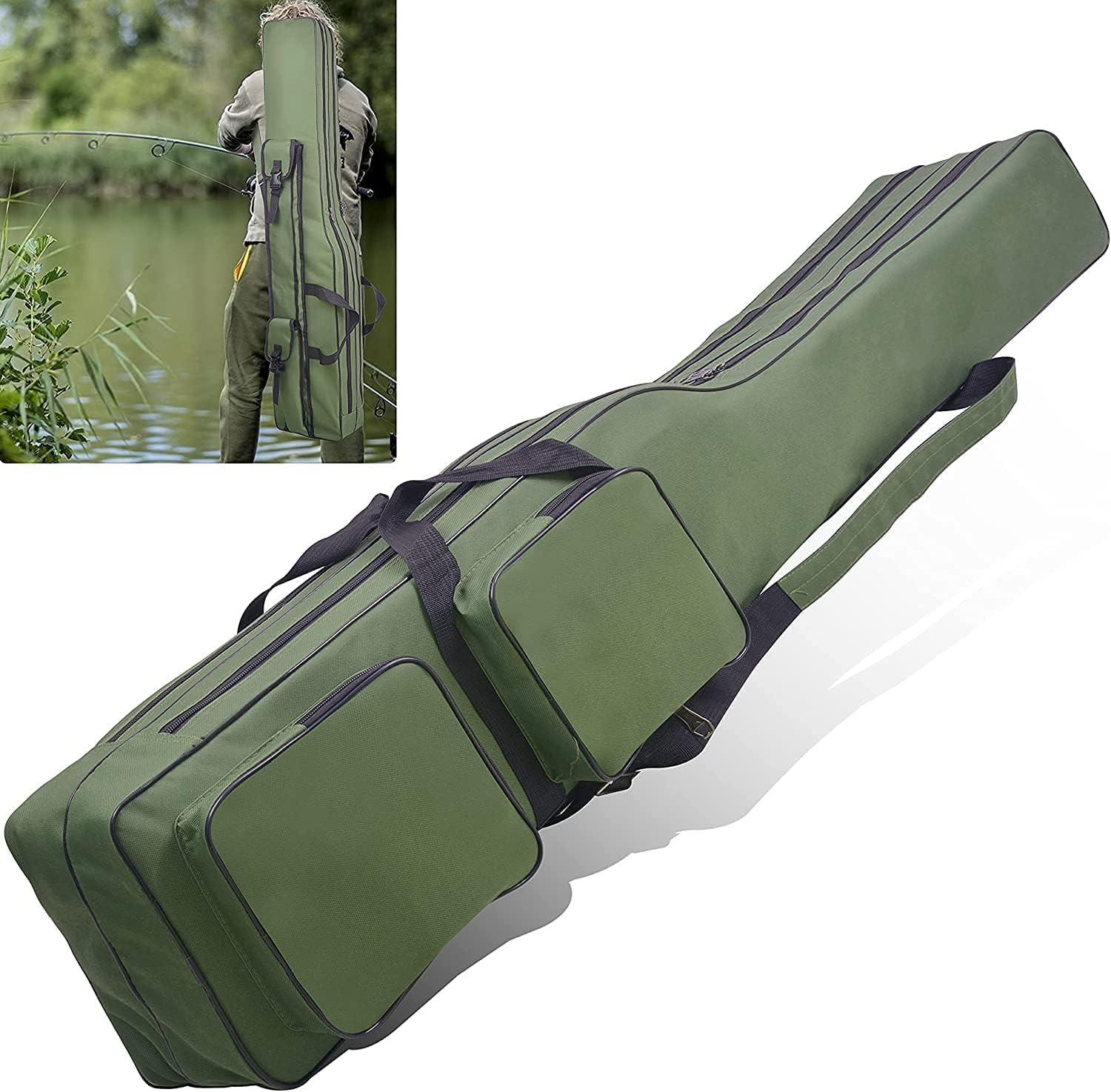 SHADDOCK Fishing Rod Case Fishing Rod Bag Portable Waterproof Fishing ...