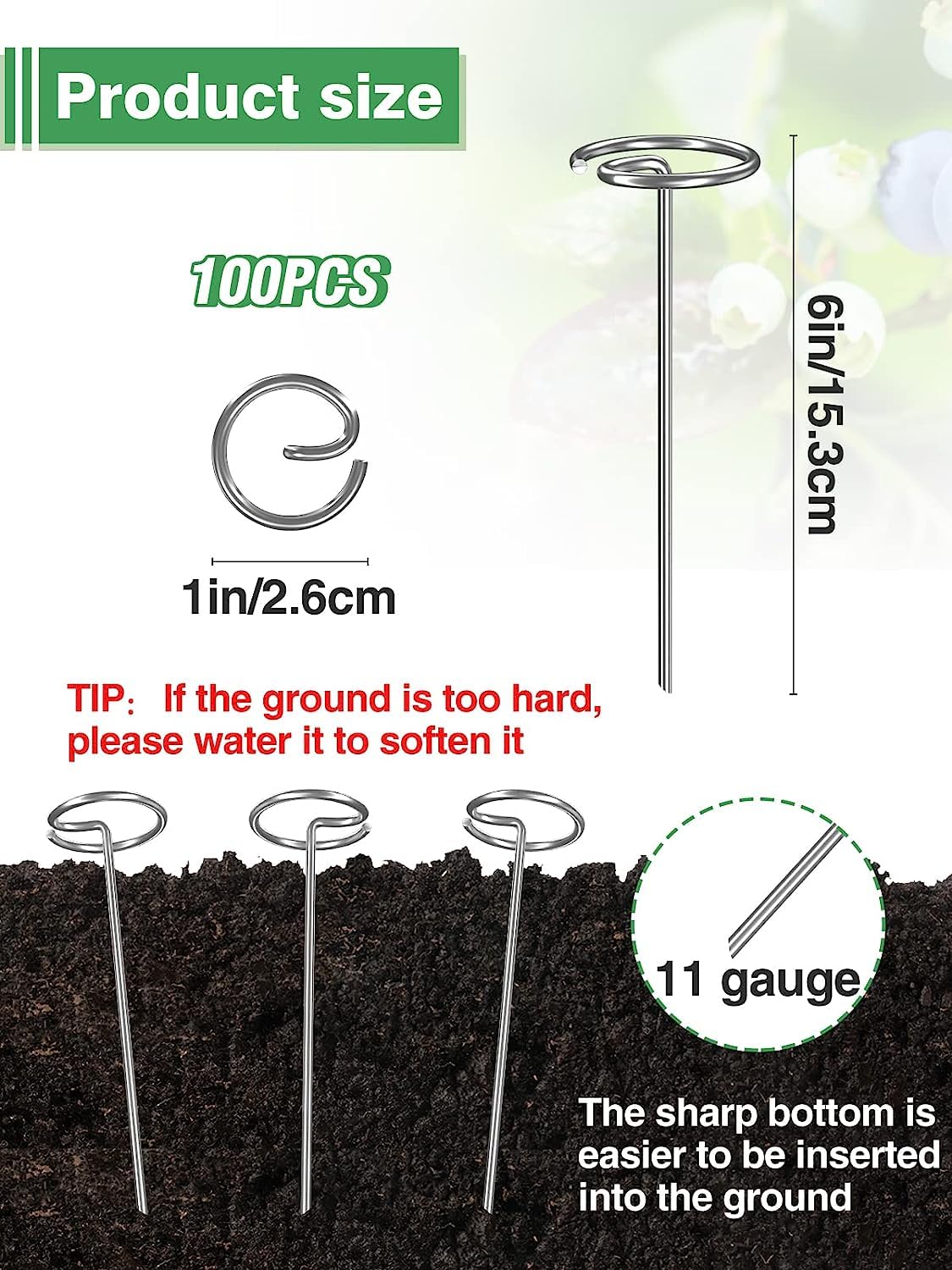 Snapklik.com : 60 Pcs 6in Landscape Staples, 11 Gauge Anti-Rust ...