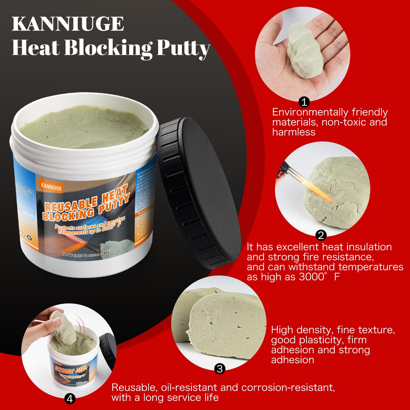 Snapklik.com : KANNIUGE 12 Oz Reusable Heat Blocking Putty, Solder Heat ...