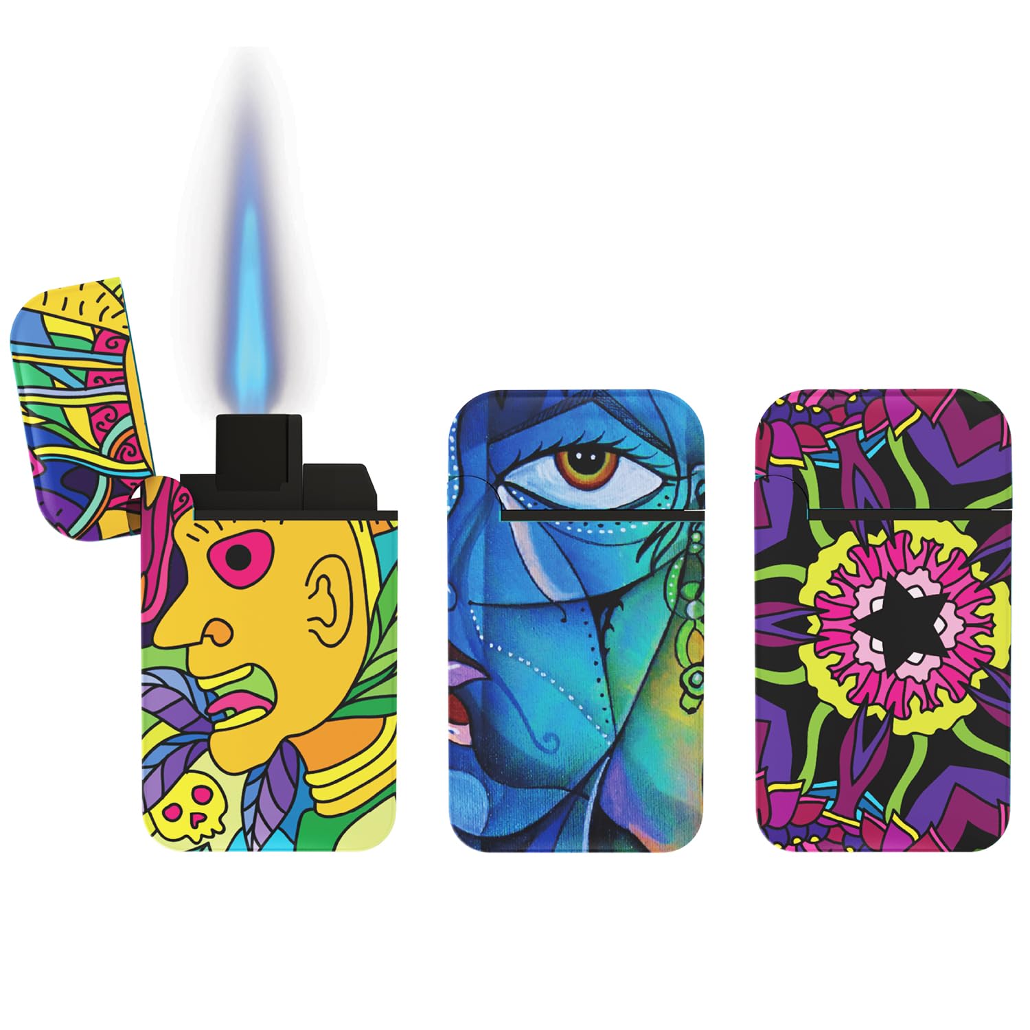 Amazon.com: Zengaz Prefilled 3 Pack Cool Torch Lighters - Refillable ...