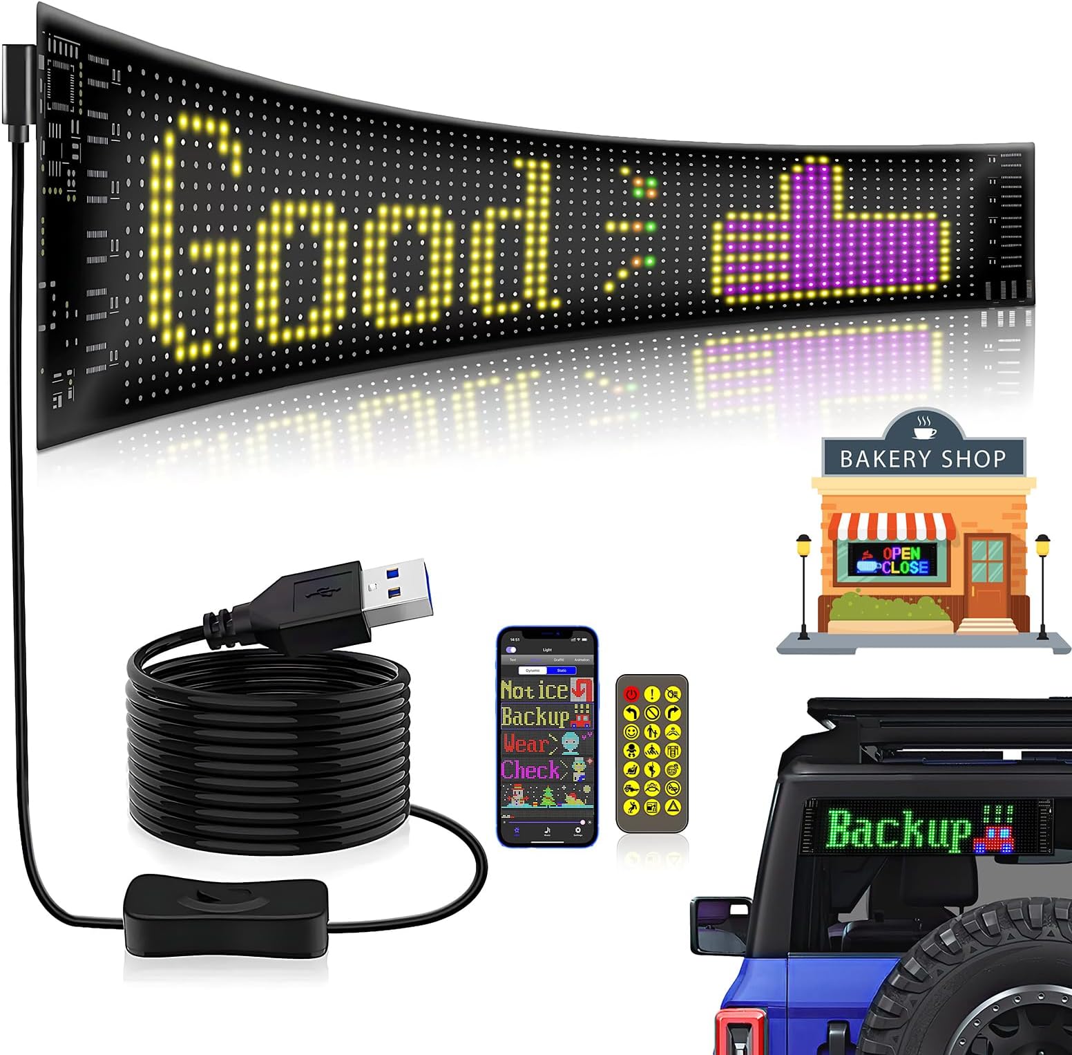 Amazon.com: Tnuxey 2PCS Synchronize Multiple Devil Eyes Light, 15''x4 ...