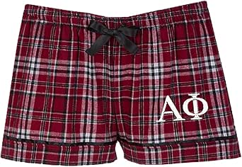 Alpha Phi Sorority Ladies Flannel Boxers at Amazon Women’s Clothing store