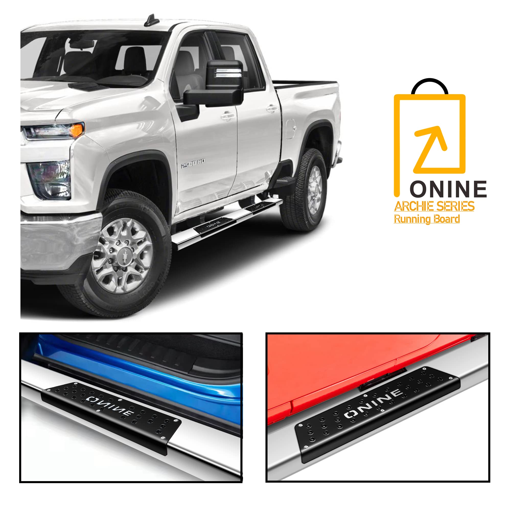 Snapklik.com : ONINE 6" Chrome Running Boards Custom Fit 2019-2025 ...