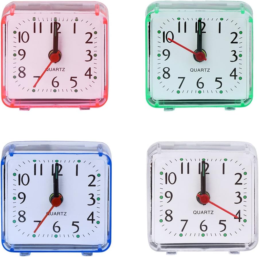 Amazon.com: Uitndvyte Mini Square Alarm Clock Mute Analog Non Ticking ...