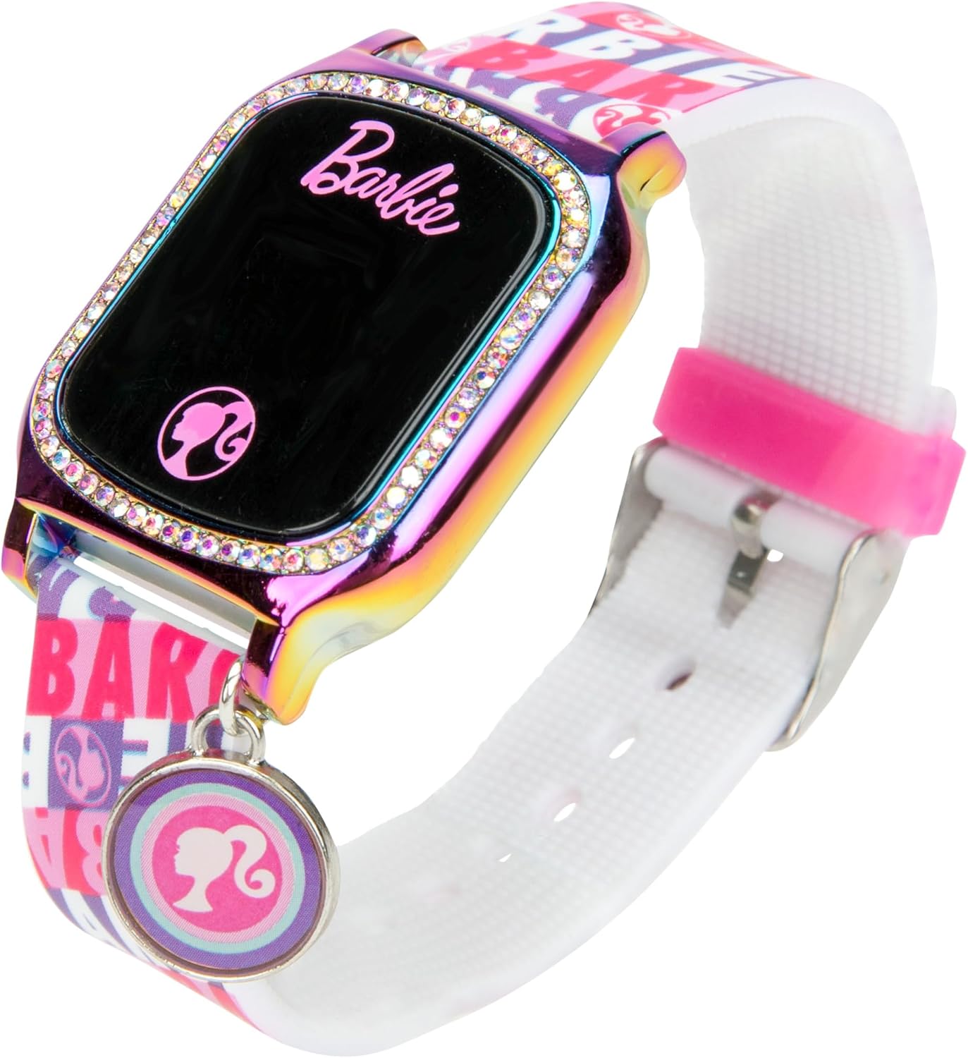 Amazon.com: Accutime Barbie Pink Waves LED Kid's Watch with Silicone ...