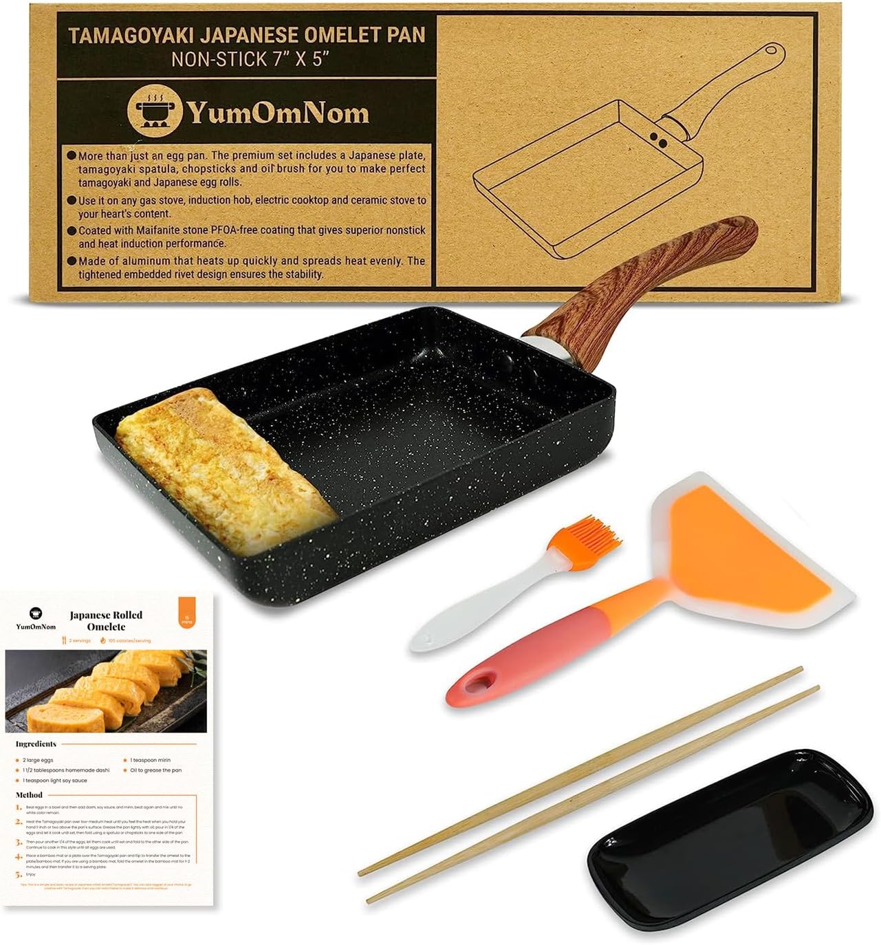 Tamagoyaki Pan, Japanese Cookware, Egg Pan, Rectangle Frying Pan ...