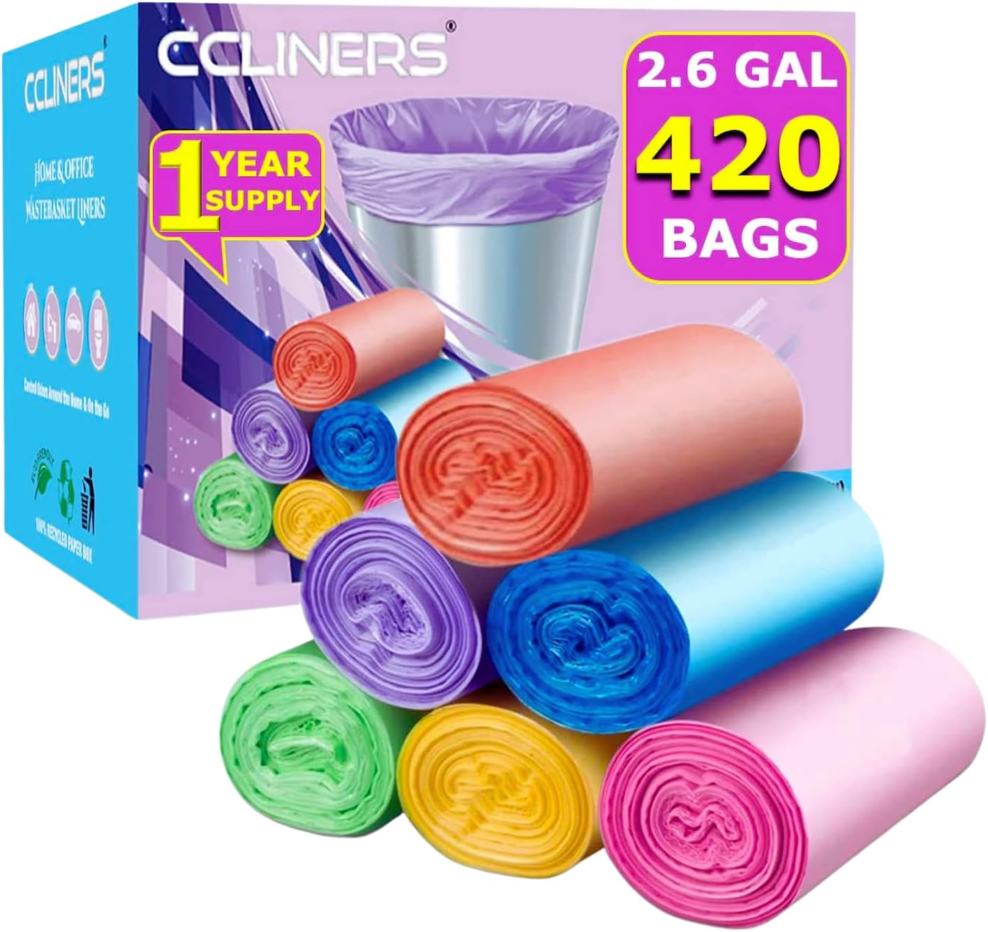 Amazon.com: T.FORING Small Trash Bags 3 Gallon -150 Count Mini Garbage ...