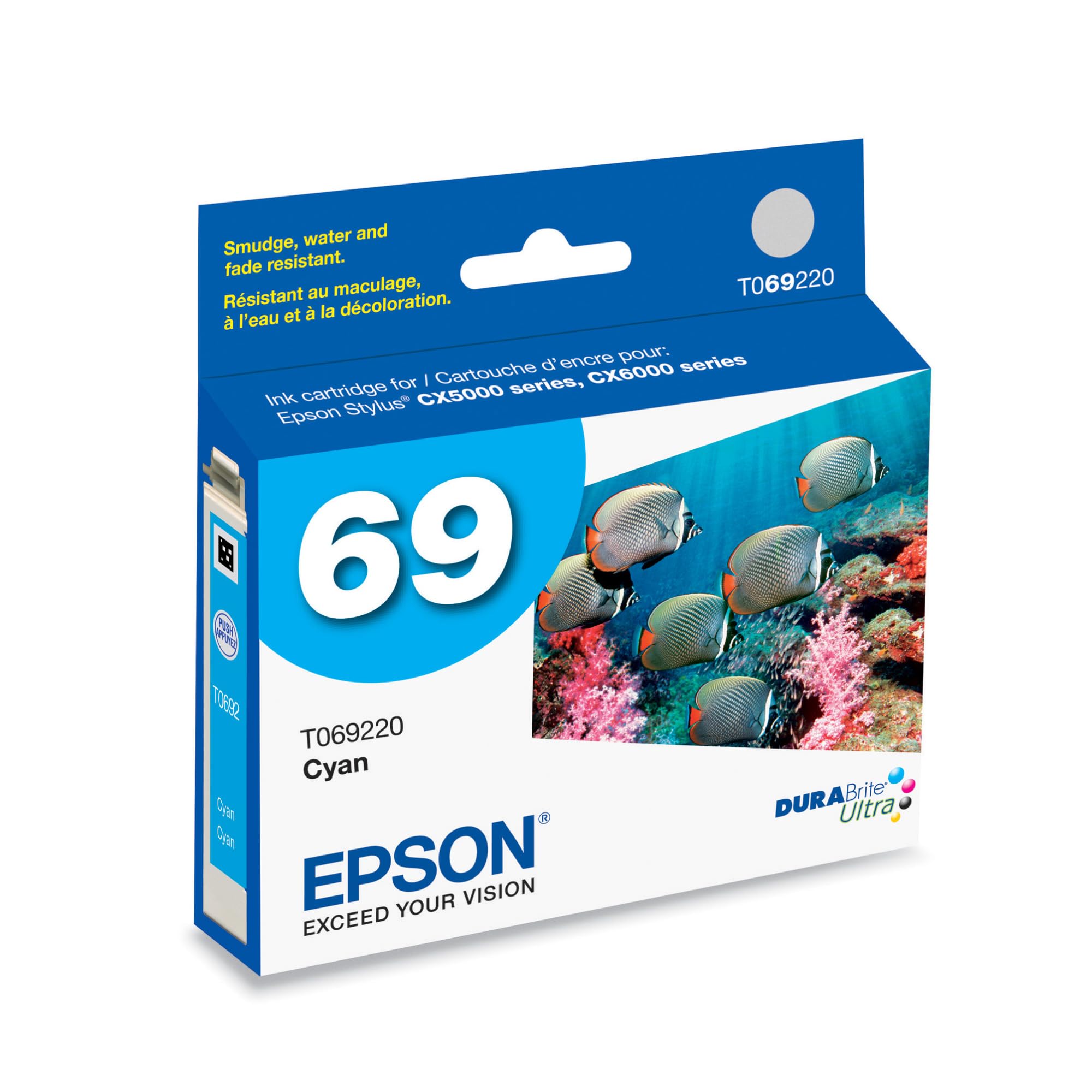 Amazon.com: EPSON 69 DURABrite Ultra Ink Cyan For CX-6000, CX-7000F, CX-7400, CX-8400, CX-9400 ...