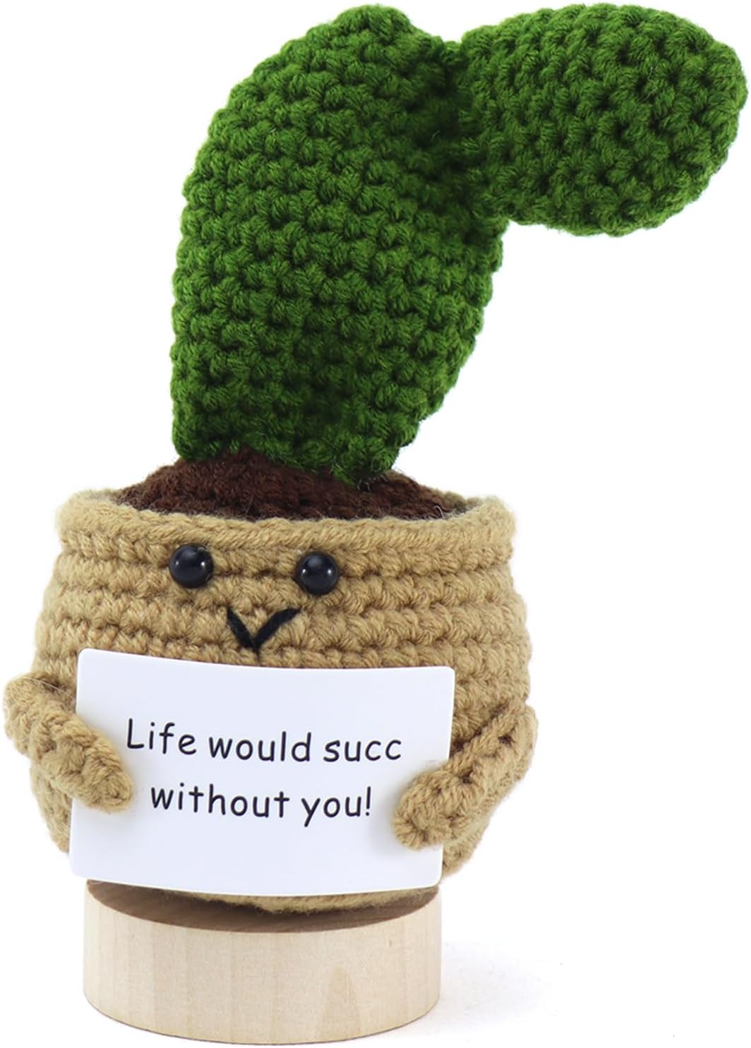 Amazon.com: Bennra Crochet Positive Cactus, Handmade Knitted Cactus ...