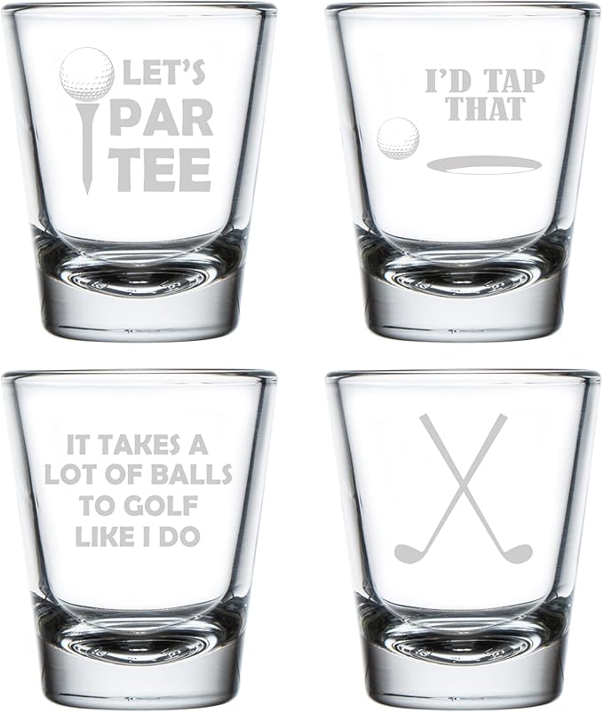 Amazon.com | MIP Set of 4 Shot Glasses 1.75oz Shot Glass Gift Funny ...