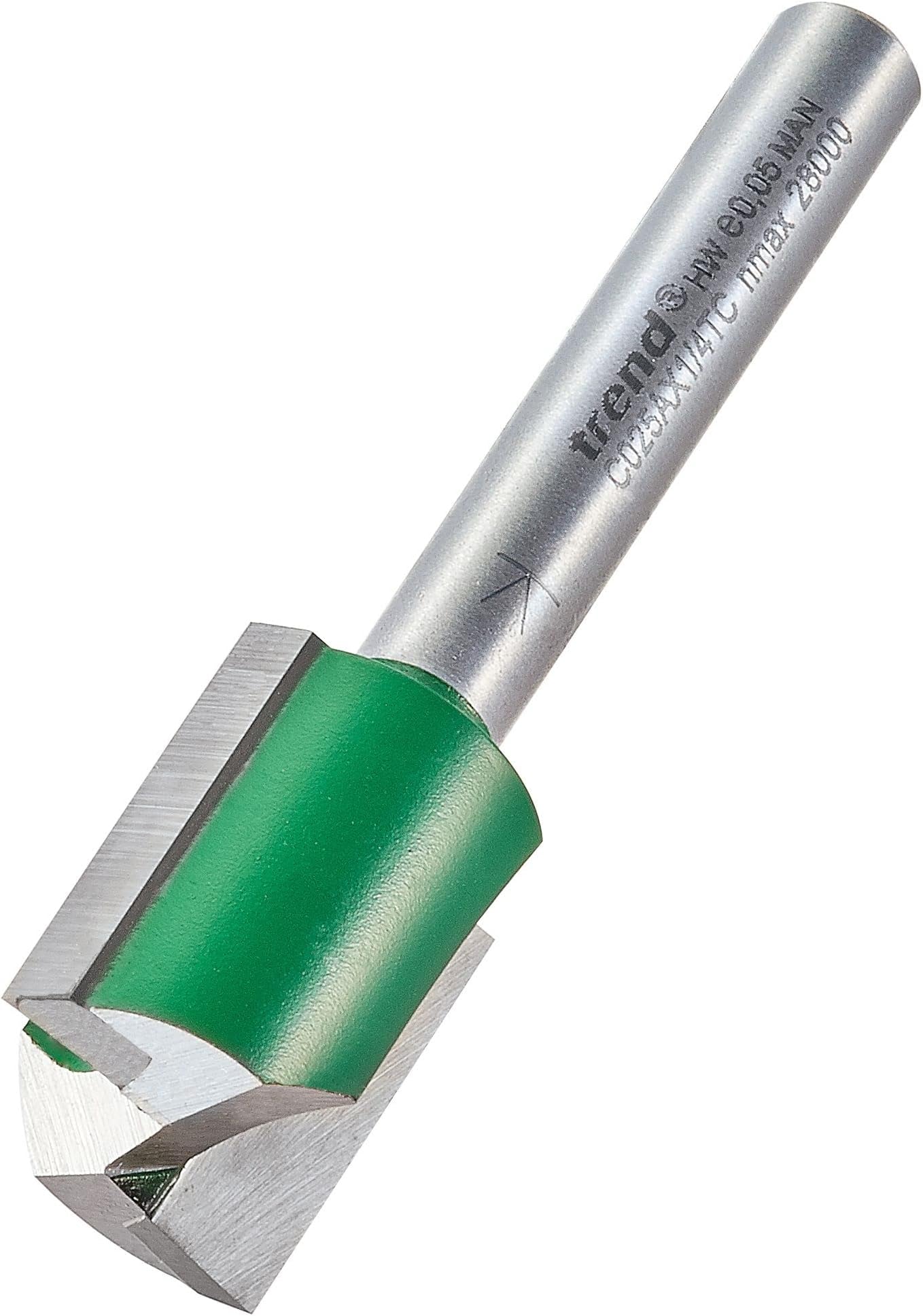 Trend CraftPro Straight Two Flute Router Cutter Bit, 1/4 Inch Shank ...