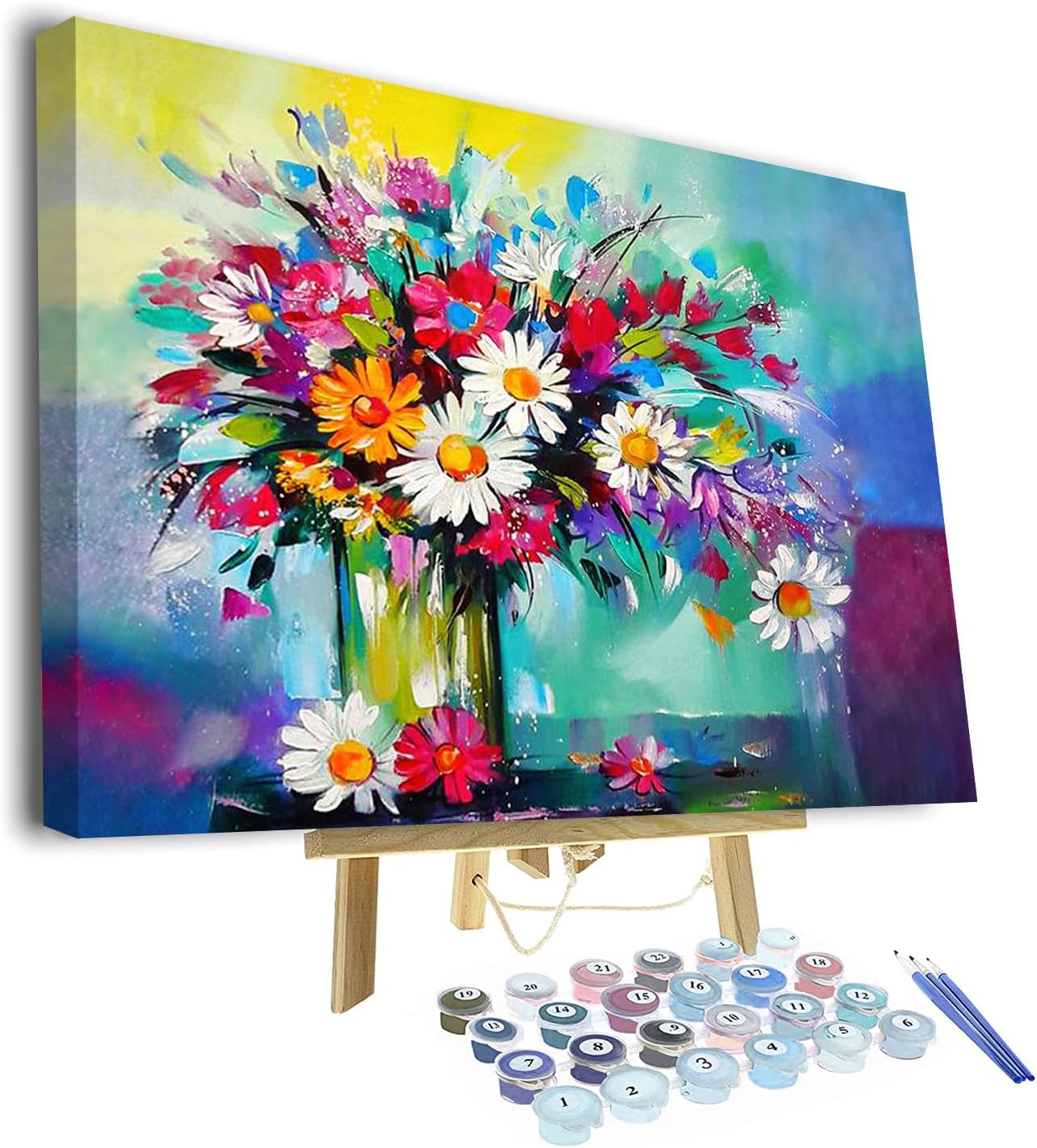 Amazon.com: TUMOVO Daisy DIY Paint by Number for Adults Framed Vase ...
