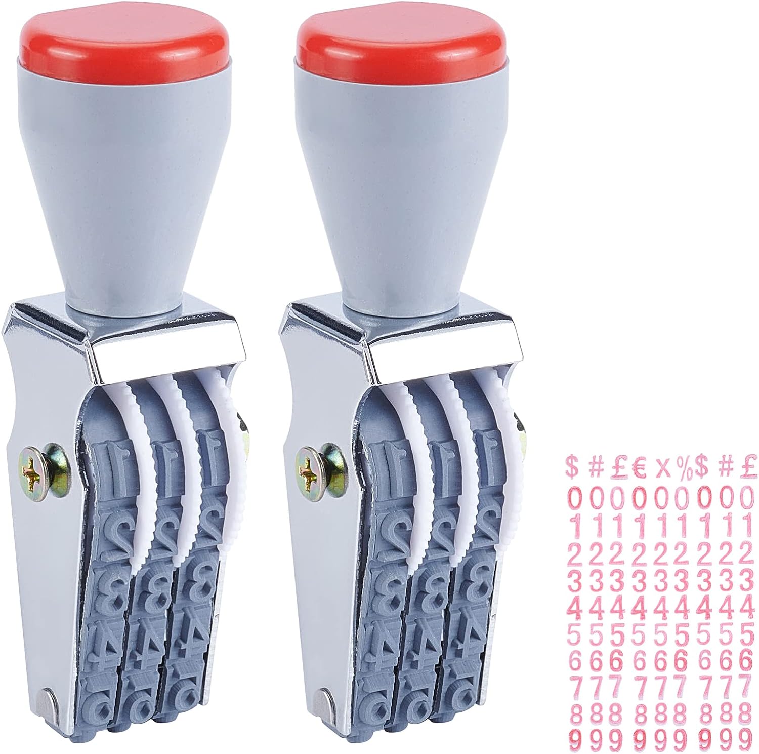 NBEADS 2 Pcs Rubber Number Roller Stamps, 3 Digits Adjustable ...