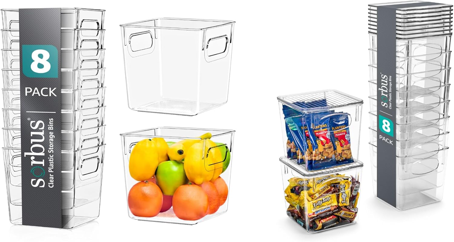 Amazon.com: Sorbus Small Square Storage Bin Bundle - Includes 8 Open ...