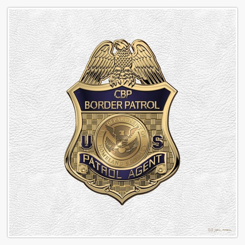 Amazon.com - United States Border Patrol - USBP Patrol Agent Badge Over ...