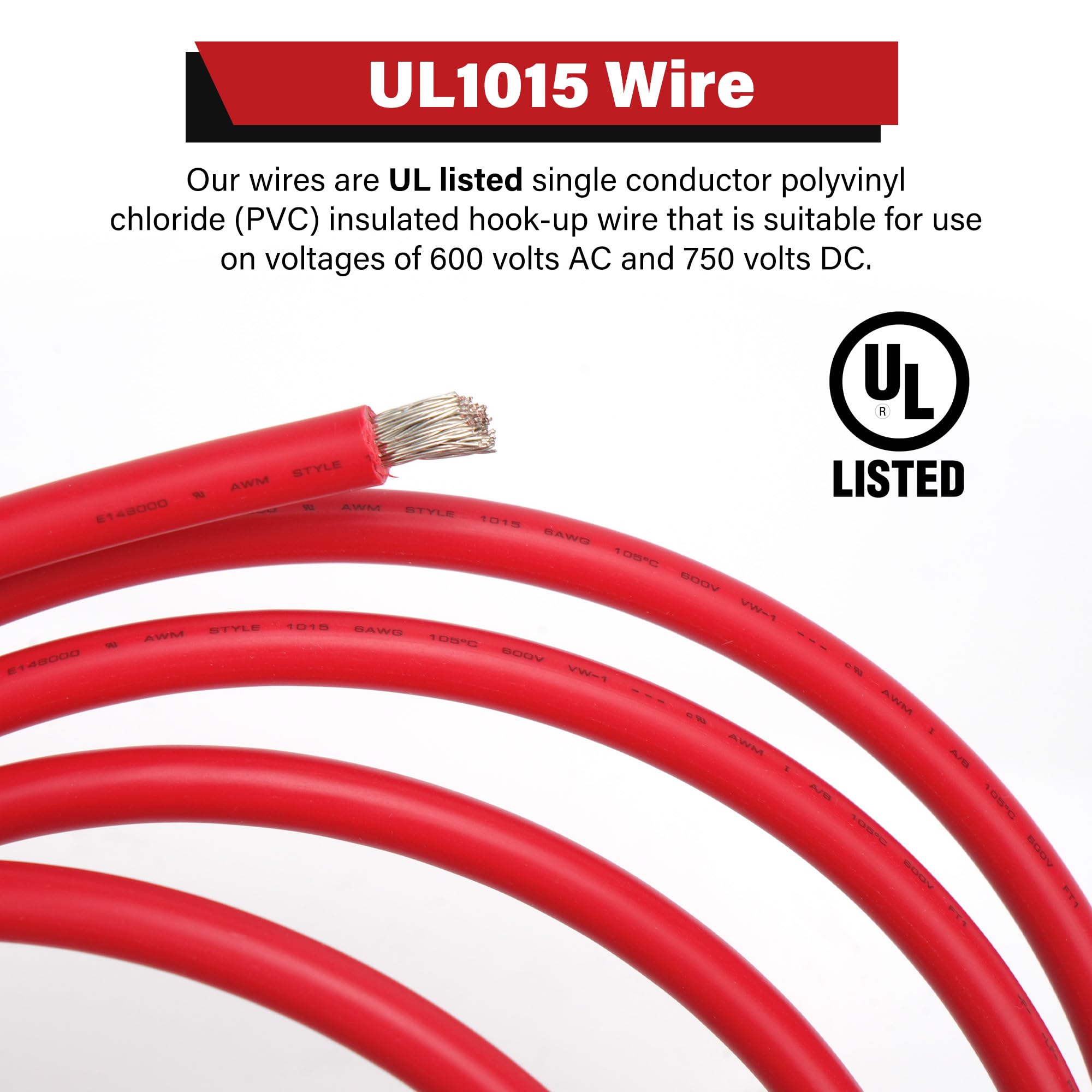 Snapklik.com : 6 AWG Wire, 6 Gauge 20FT Red + 20FT Black Tinned Copper ...