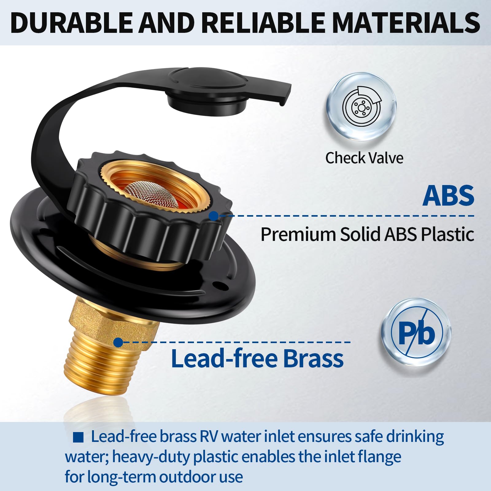 Snapklik.com : RV City Water Fill Inlet Flange Check Valve Water Hookup ...